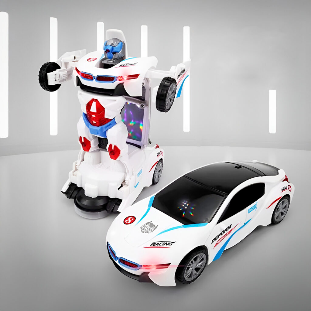 Carro Se Transforma em Robô 2 em 1 - Bate, Volta, Som e Luz - Universo Drop